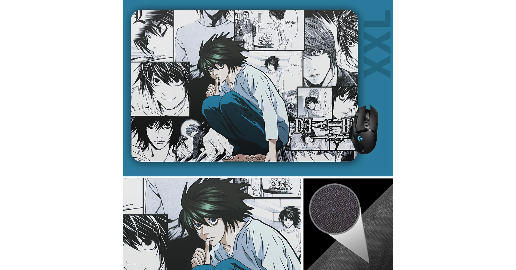 Death Note - L - Egérpad XXL - Weeby.hu - Anime Webáruház